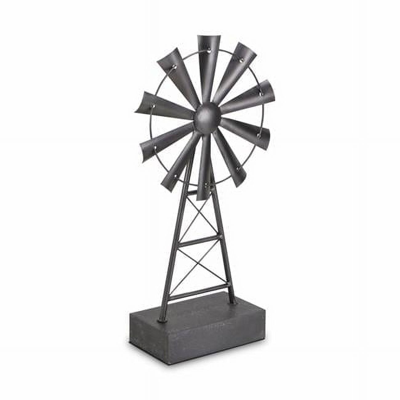 21 in. Metal Windmill Hand Painted Sculpture, Gray - Walmart.com