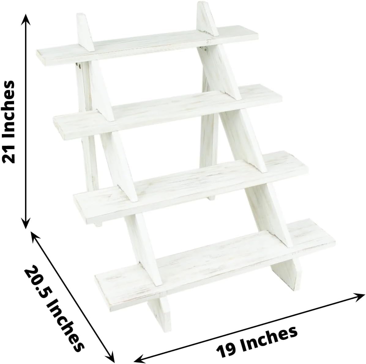 21 in Whitewashed 4 Tier Wooden Cupcake Holder Ladder Dessert Display ...