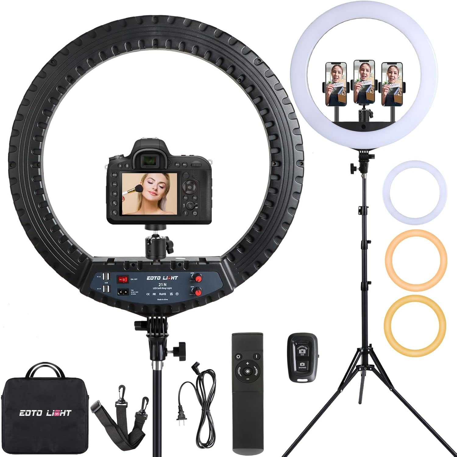 21 inch LED Ring Light with Tripod Stand, Video Ring Light for Selfie ...