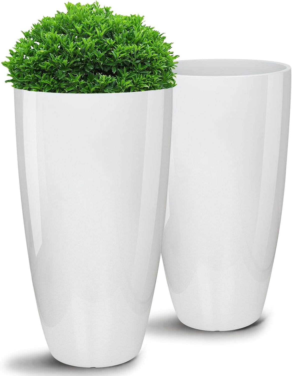 21 inch Tall Planter, 2 Pack Large Planters for Outdoor Indoor Plants ...