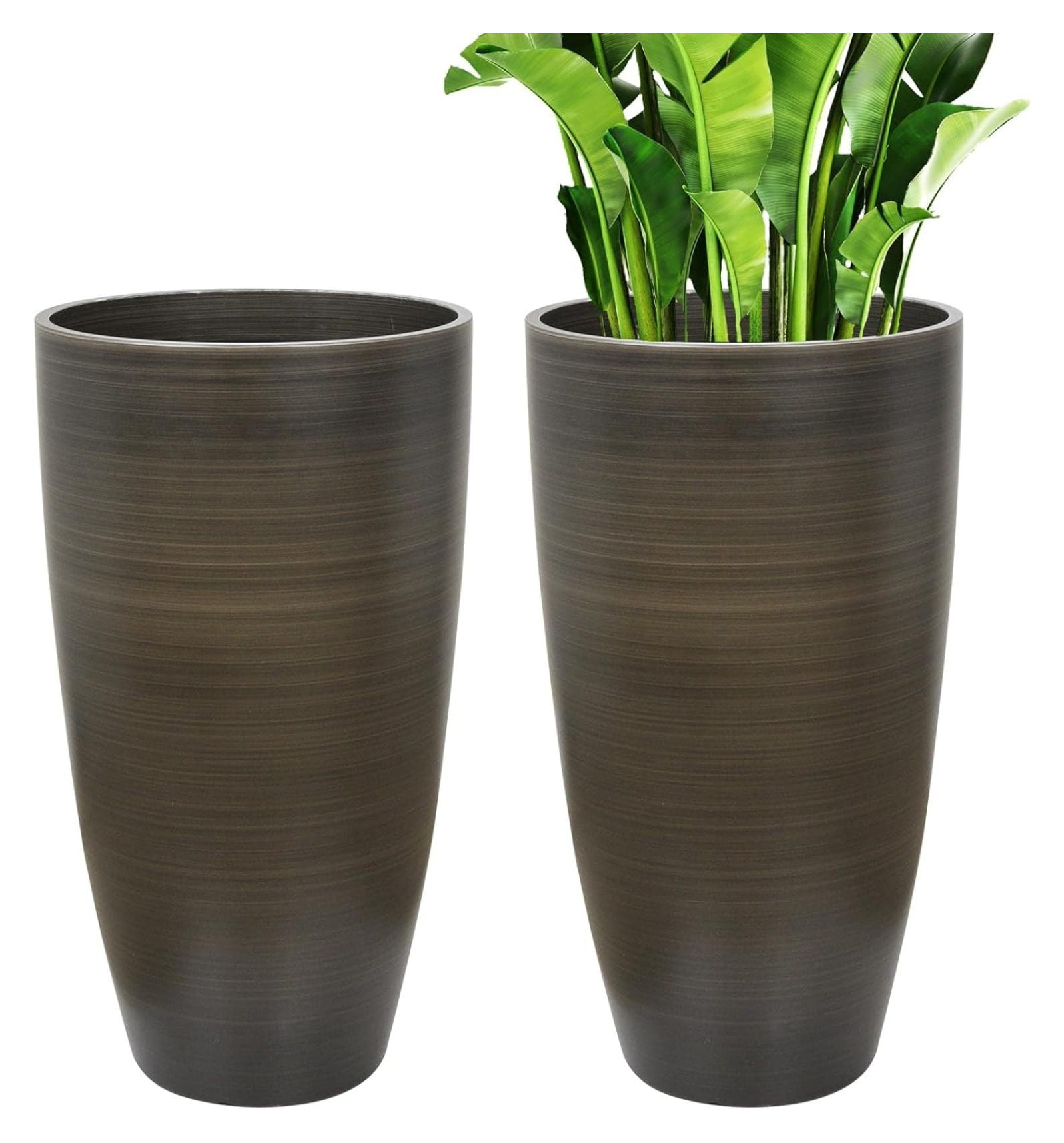 21 inch Tall Planter, Indoor Outdoor Planter Set of 2 Tall Outdoor ...