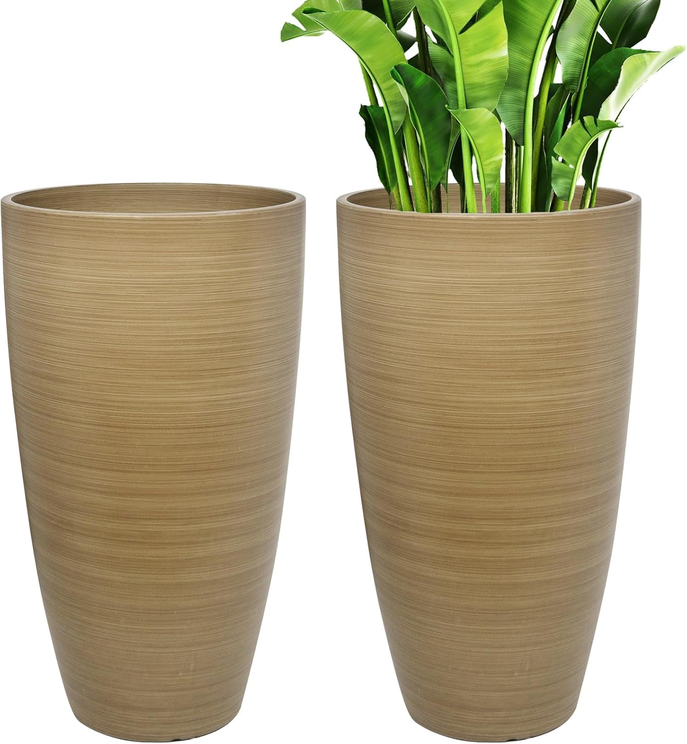 21 inch Tall Planters Outdoor Indoor Set of 2 Tall Outdoor Planters for ...