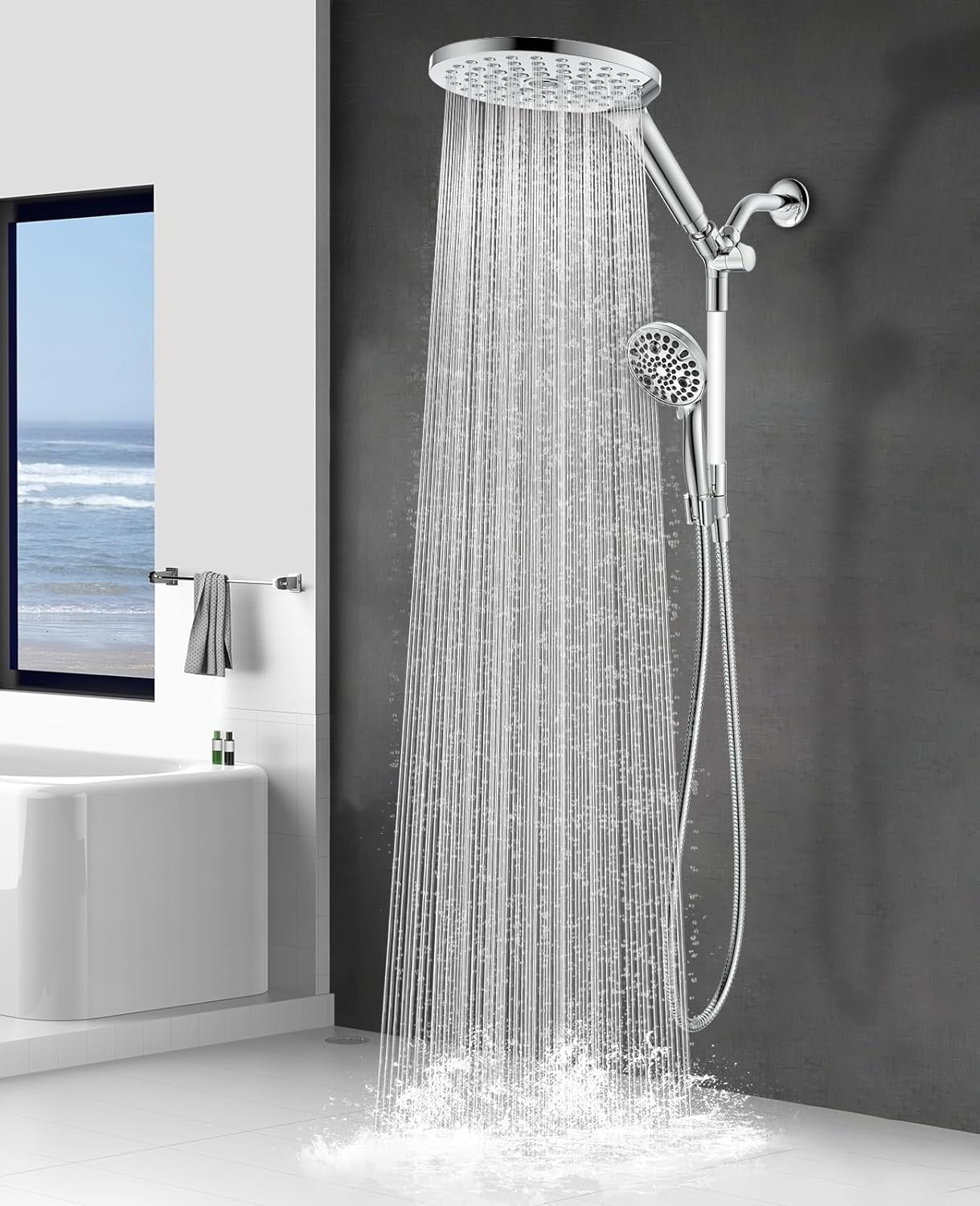 21-mode Dual Handheld Shower Head Combo, 2-in-1 Rain Shower Heads ...