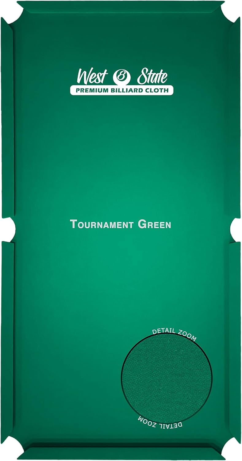 21 oz Pre-Cut Pool Table Felt Replacement Kit (Cloth, Spots, and Chalk ...