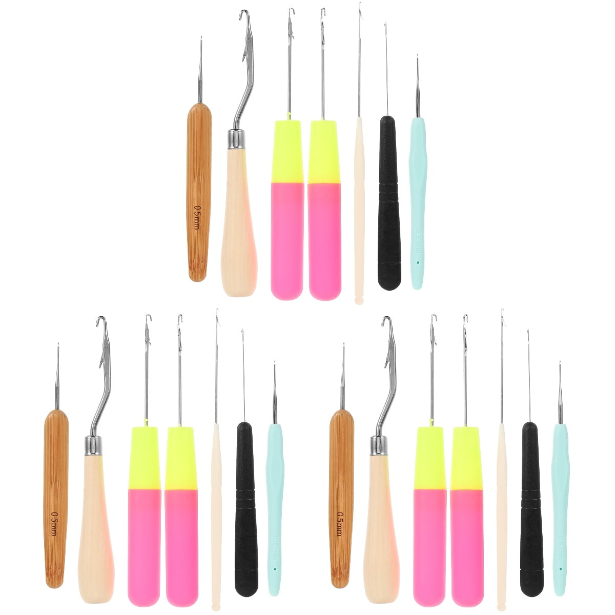 Dreadlock Crochet Kit Metal Wood Handle 21 Reusable Needles for Hair ...