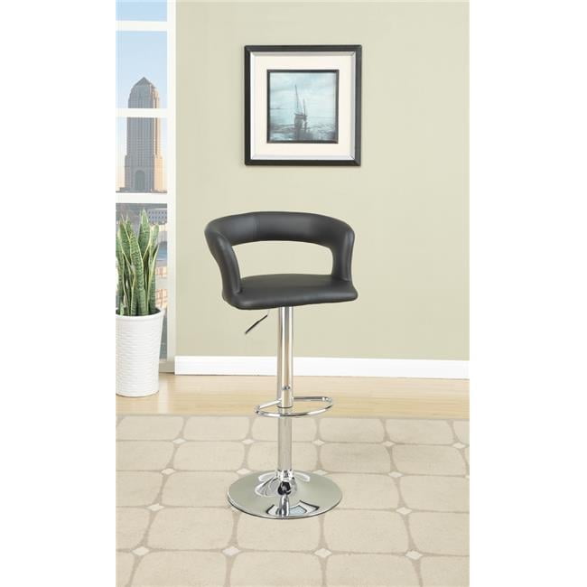 21 x 20 x 32-38 in. Adjustable Height & Swivel Barstool in Black Faux ...