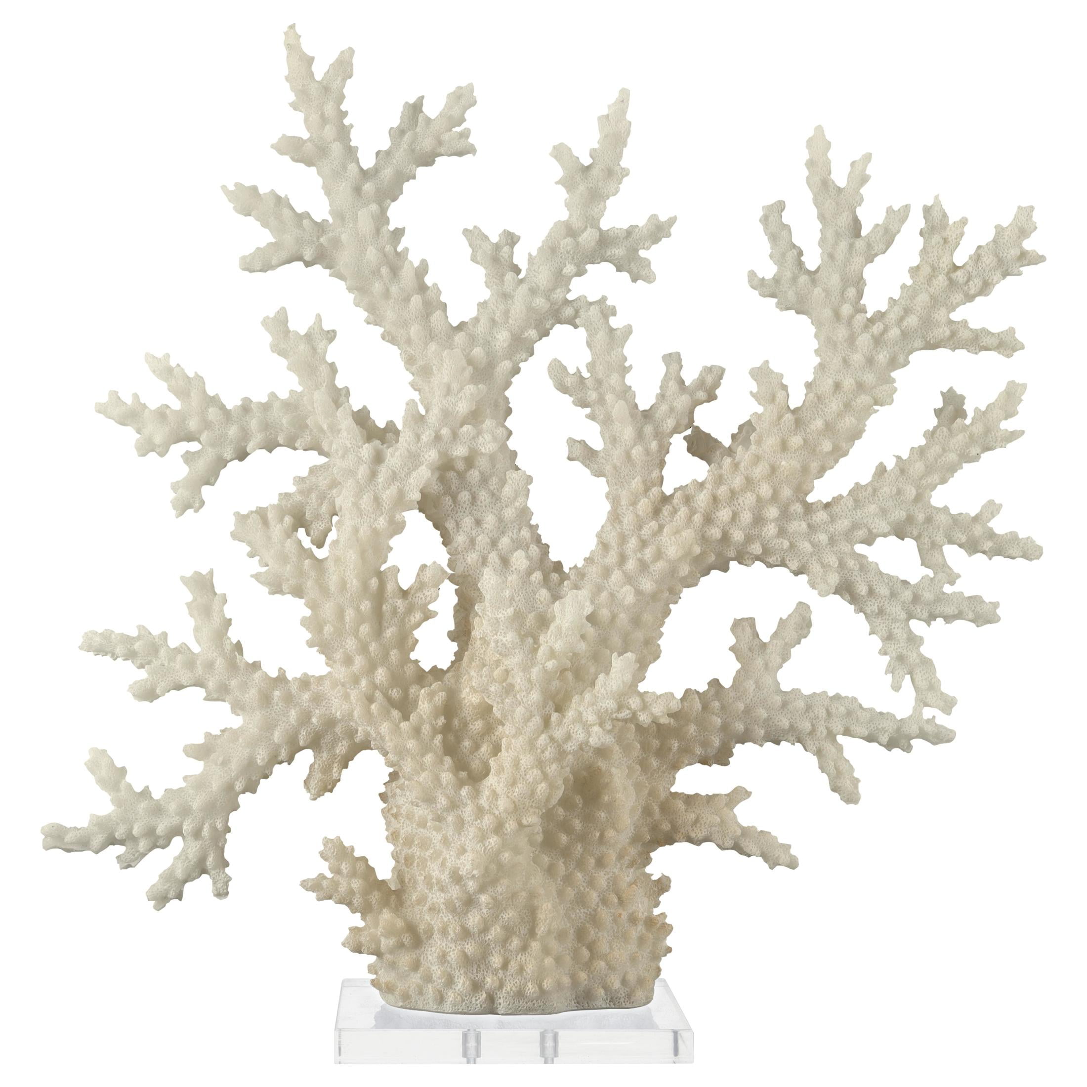 DecMode Cream Polystone Coral Sculpture - Home Decor - Walmart.com