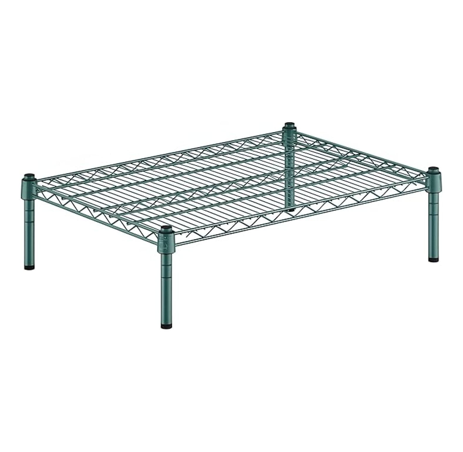 21" x 30" x 8" Green Epoxy Wire Storage Shelf, Dunnage Rack, 1 Tier ...