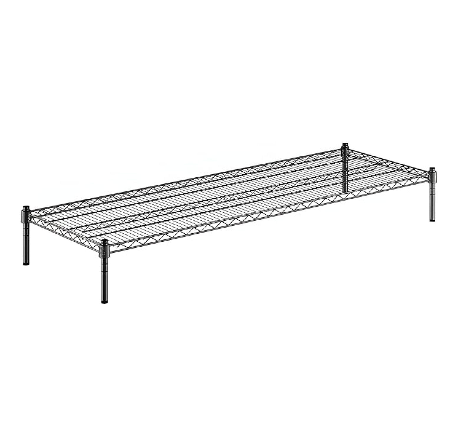 21" x 60" x 8" Black Epoxy Wire Storage Shelf, Dunnage Rack, 1 Tier ...