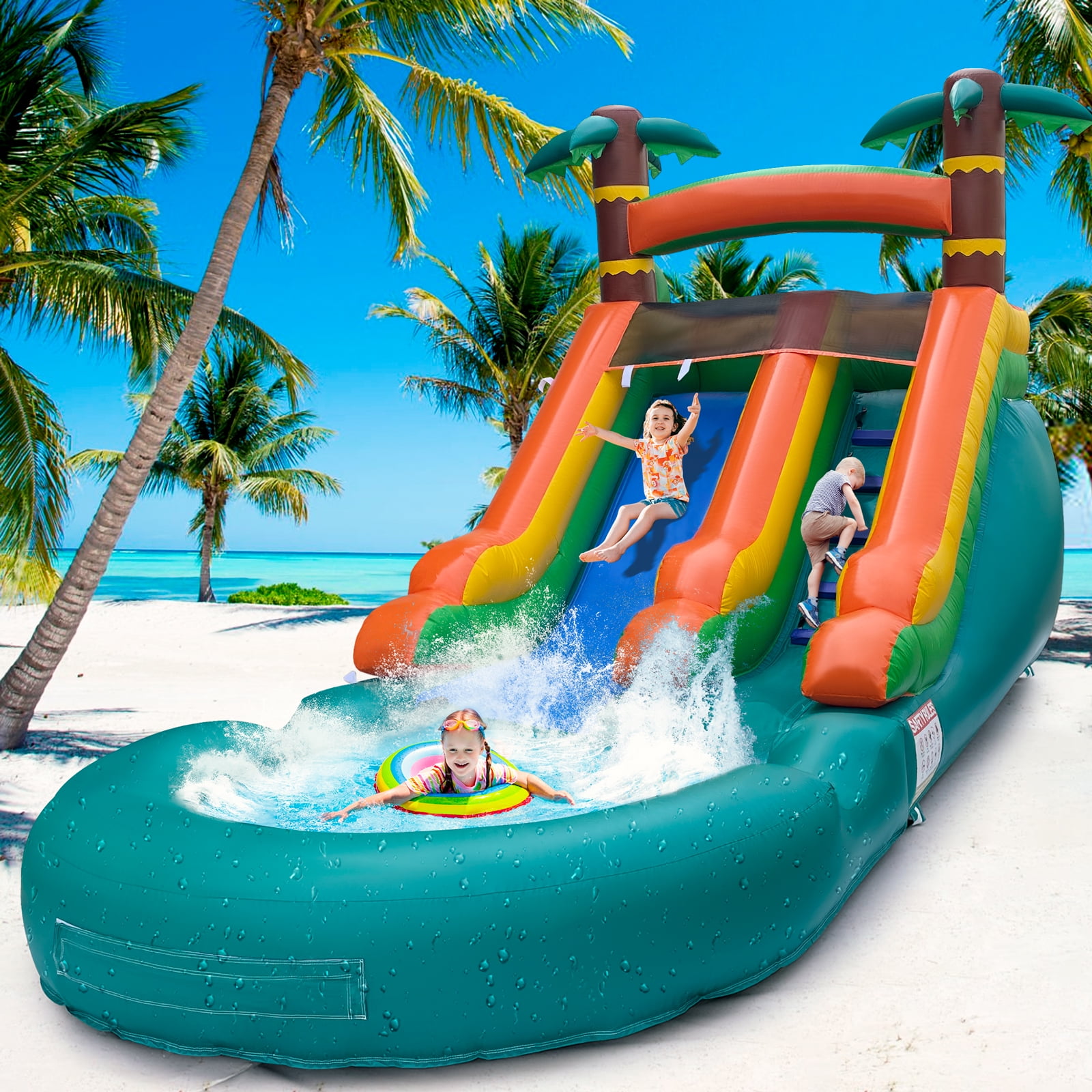 21' x 9' Safari Inflatable Water Slide with Pool, Backyard, Park ...