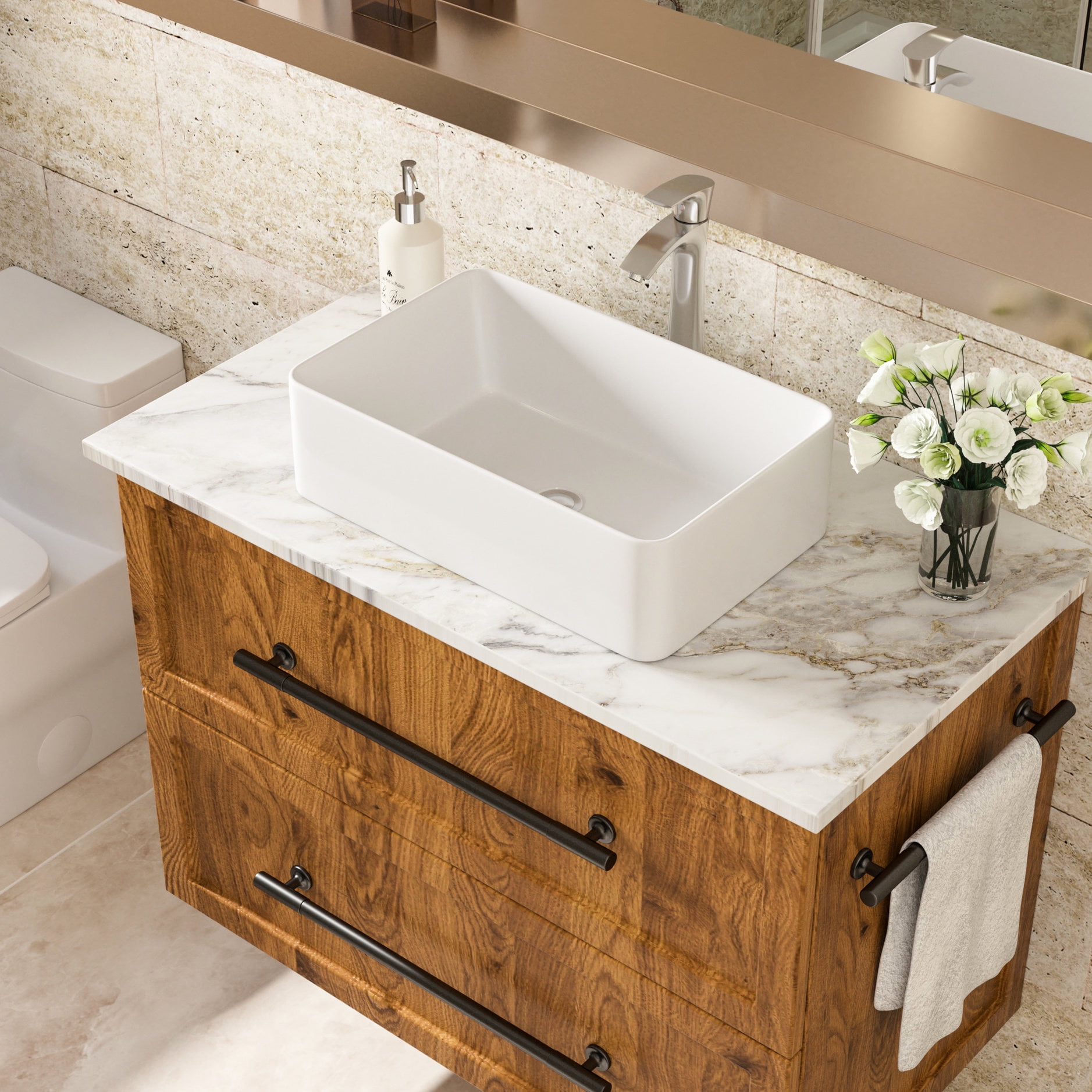 21"x14" Rectangular White Ceramic Bathroom Sink | Arc-Designed and ...