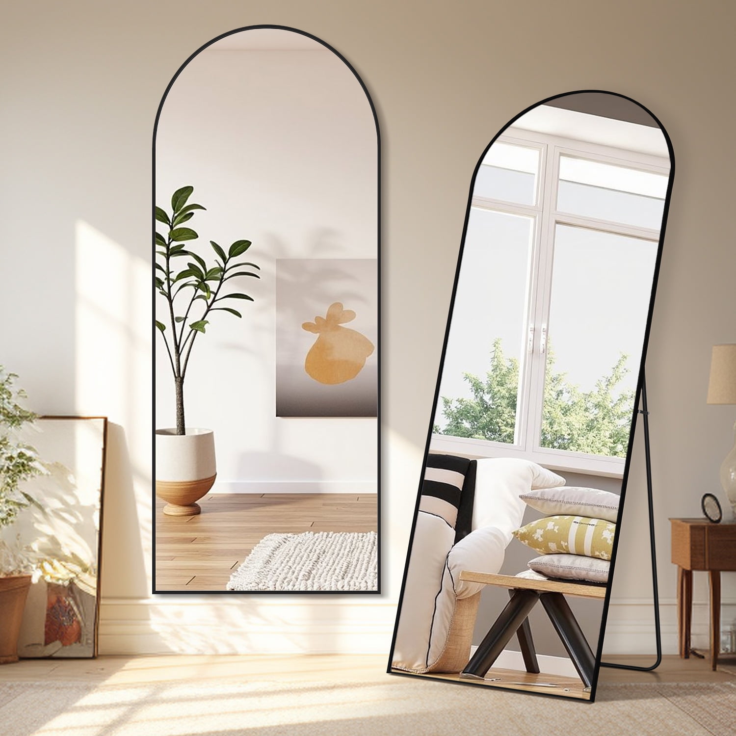 21"x64" Arched Mirror Full Length, Body Wall Mirrors with Shatter-Proof ...