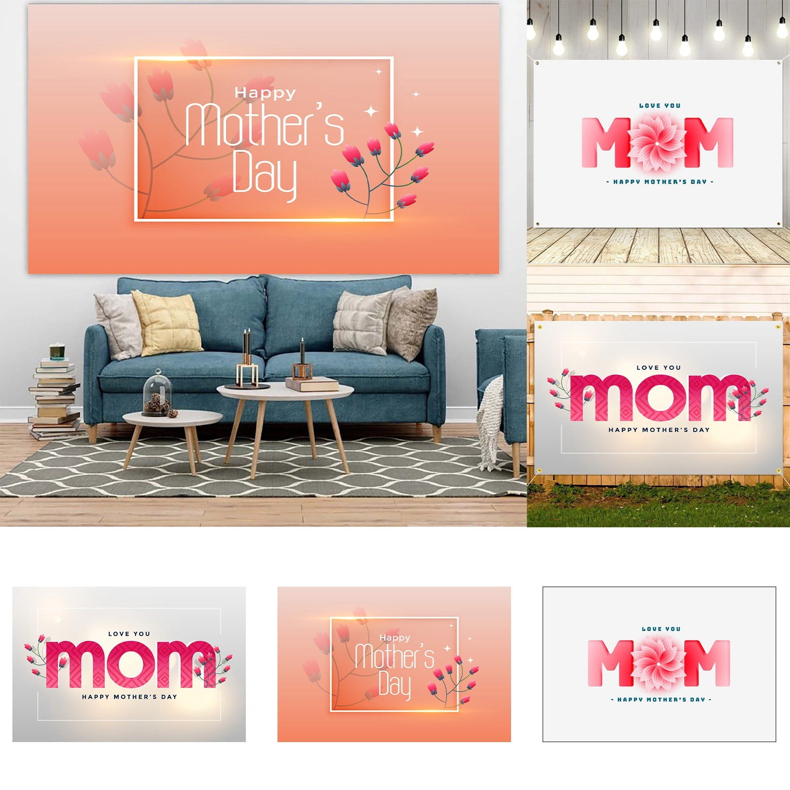 210 * 150cm Happy Mother's Day Banner Thanks Mother Party Photoshoot ...