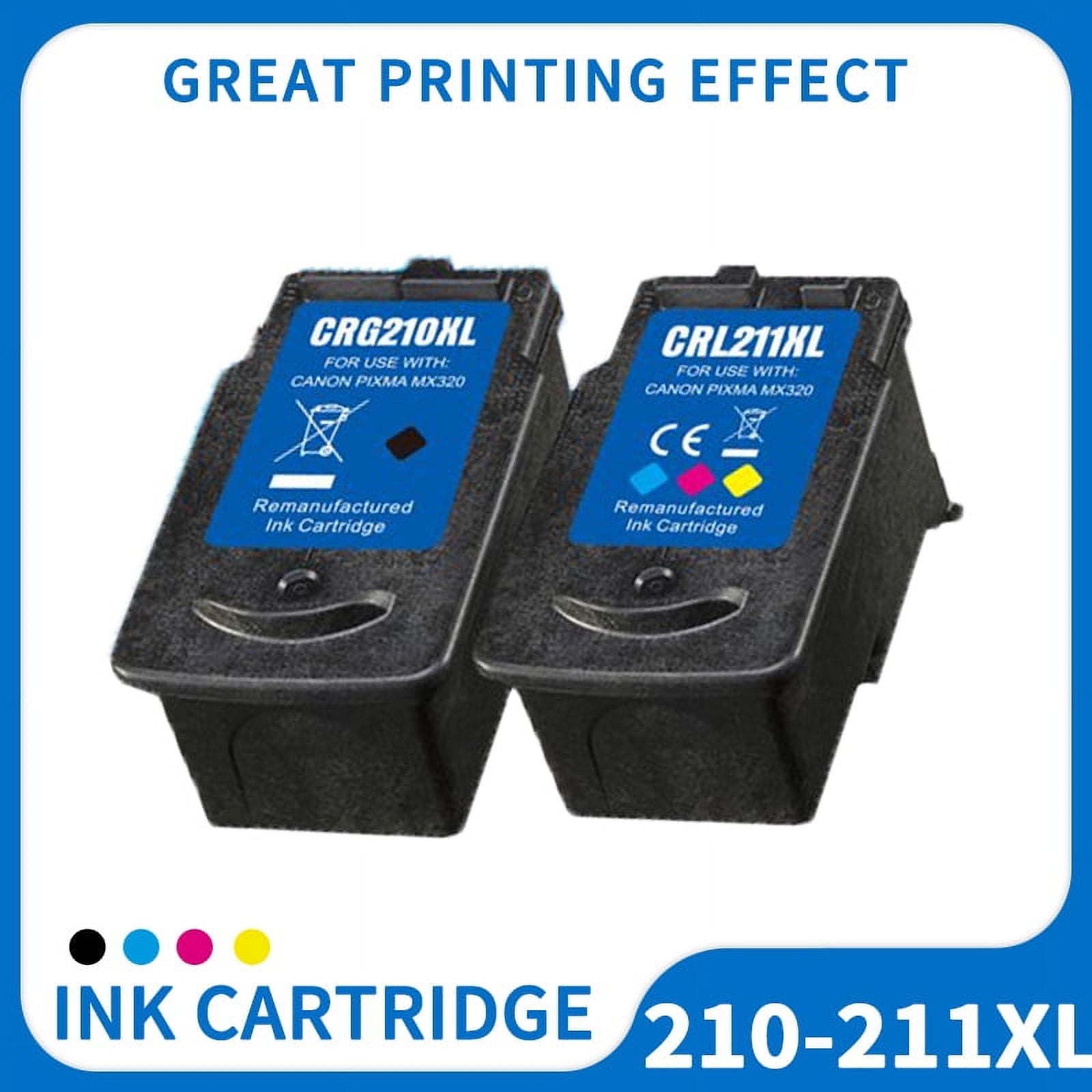 210 211 Ink Cartridge Replacement for Canon 210 and 211 XL PG-210XL CL ...