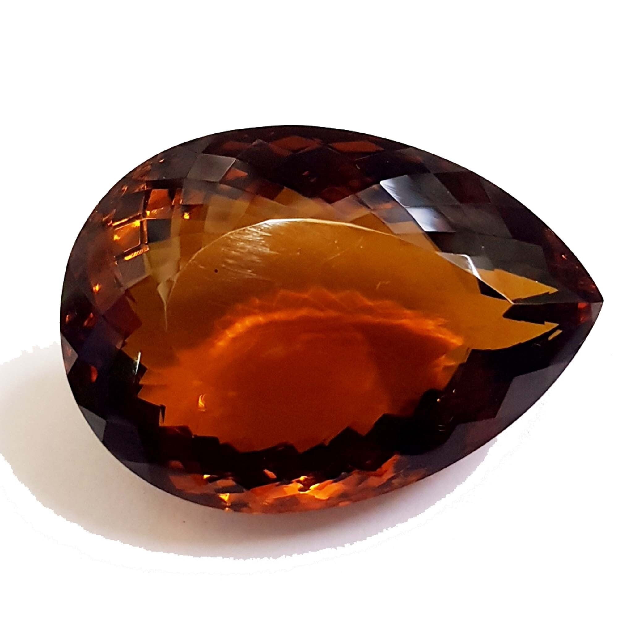 210 Carat Dark Yellow Color Pear Shape Loose Gemstone Pendent Size ...