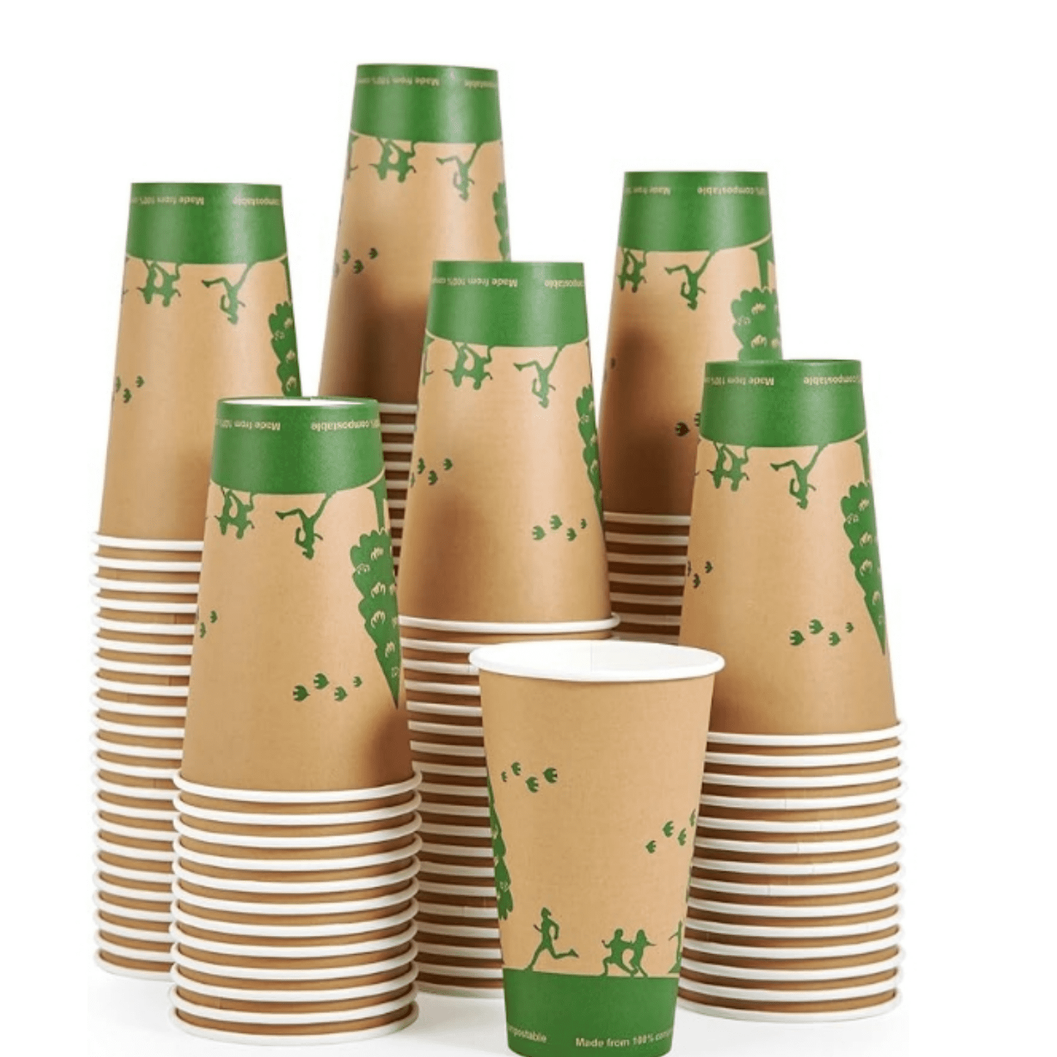 210 Count 16 oz Paper Cups, 100% Compostable Paper Coffee Cups with ...