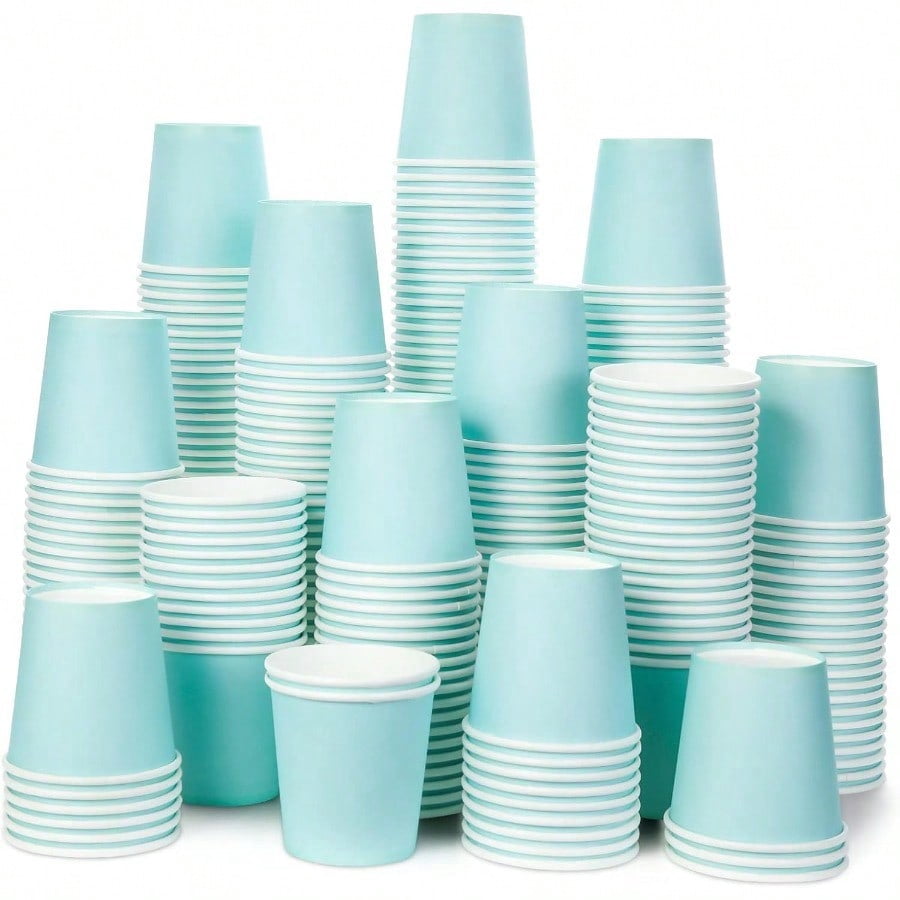 [210 Pack] 3 oz Paper Cups Sky Blue Mouthwash Cups Disposable Bathroom ...