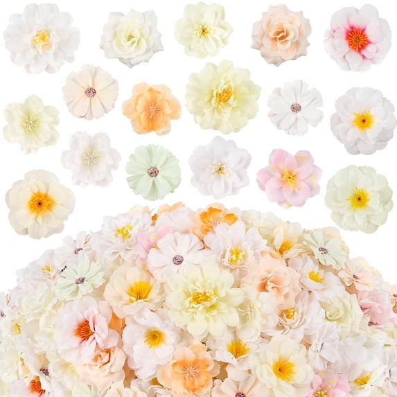 210 Pcs Mini Artificial Flower Heads Faux Rose Daisy Sunflower Bulk For ...