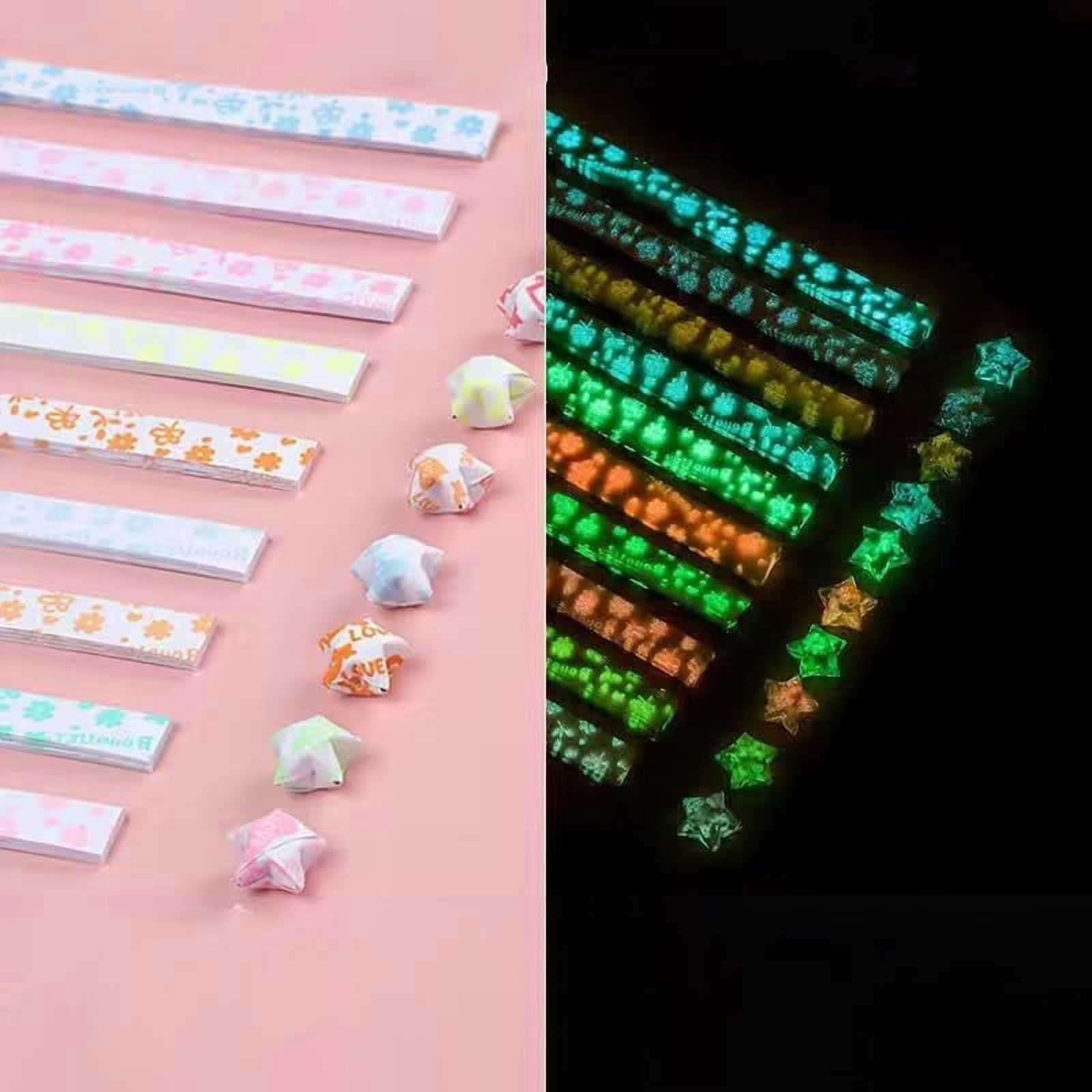 210 Sheets 10 Colors Luminous Lucky Star Origami Paper Folding Stripe ...