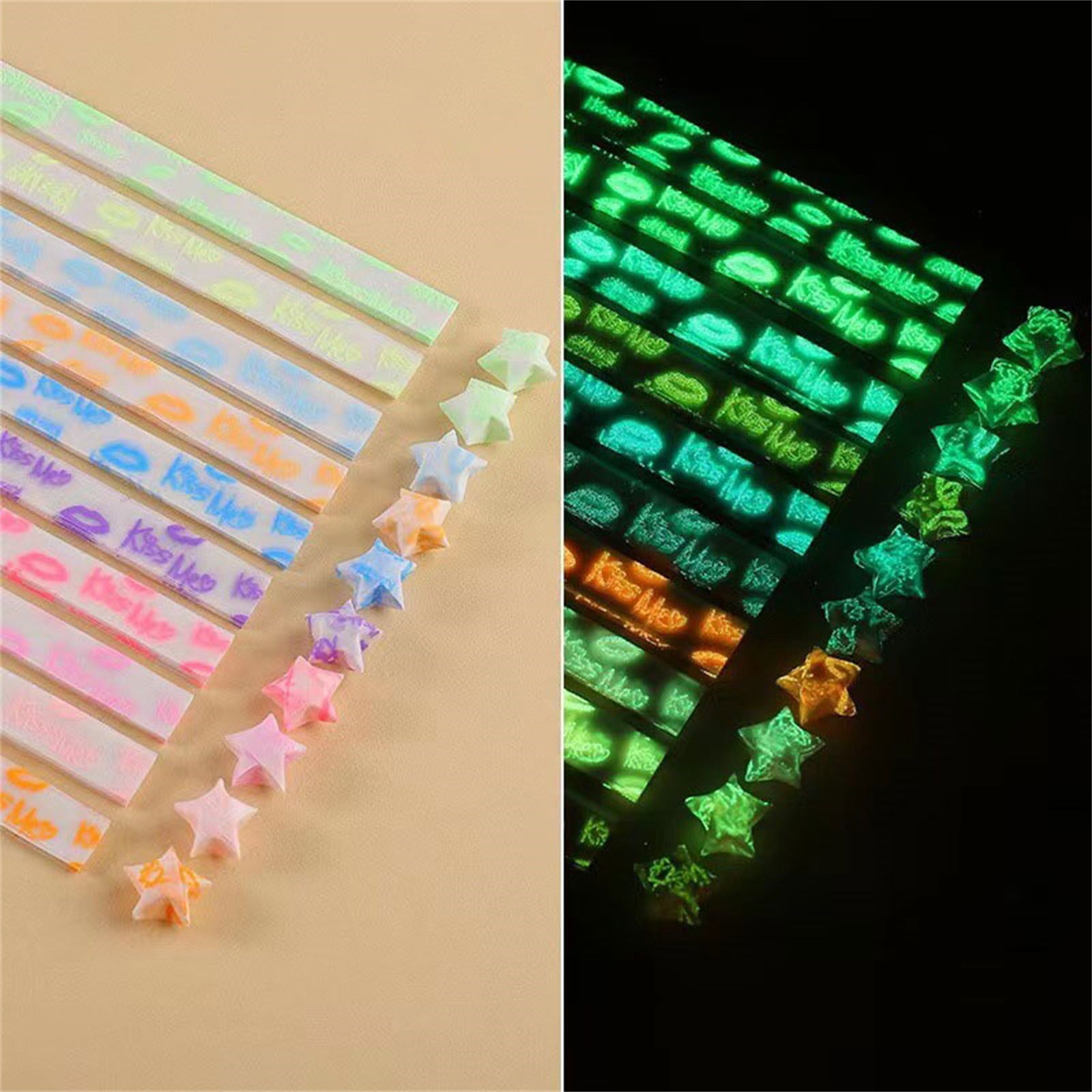 210 Sheets Luminous Origami Star Paper Strips 10 Assortment Color Star ...