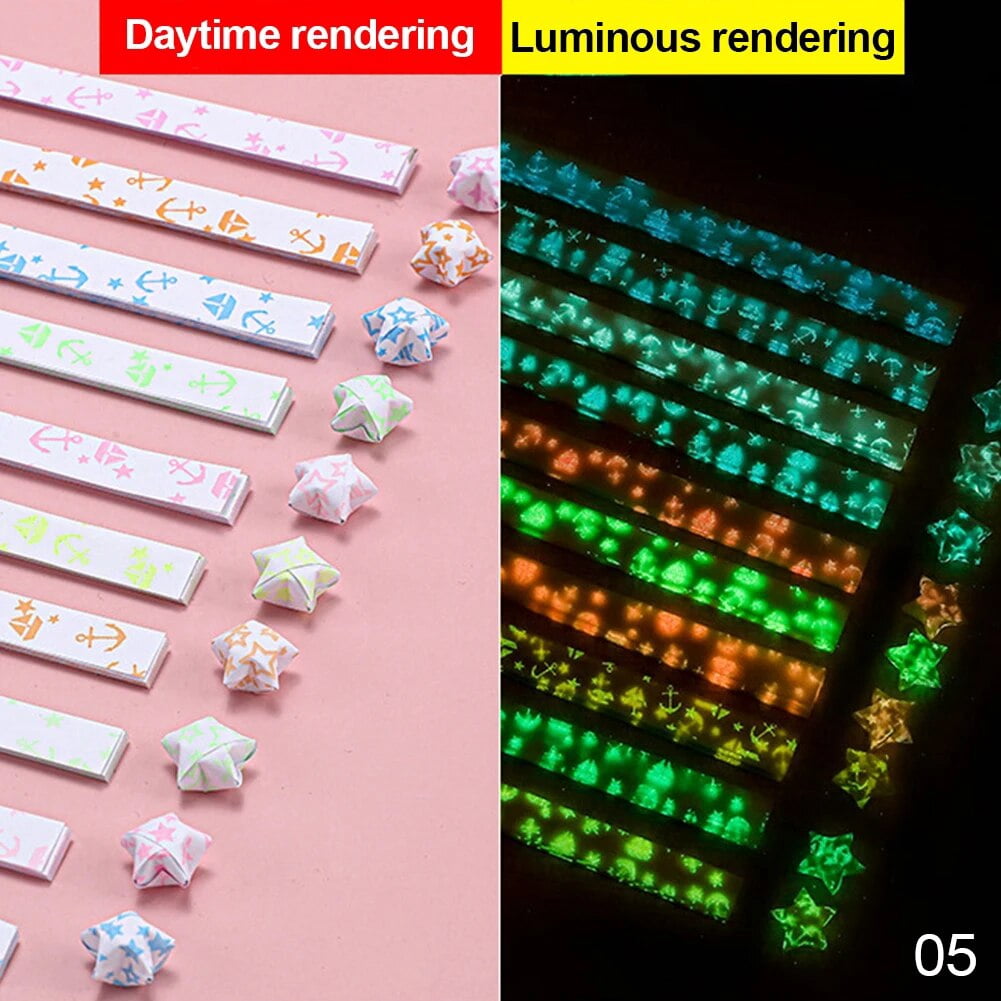 210 Sheets Luminous Origami Stars Paper 10 Colors Strips Lucky Star ...