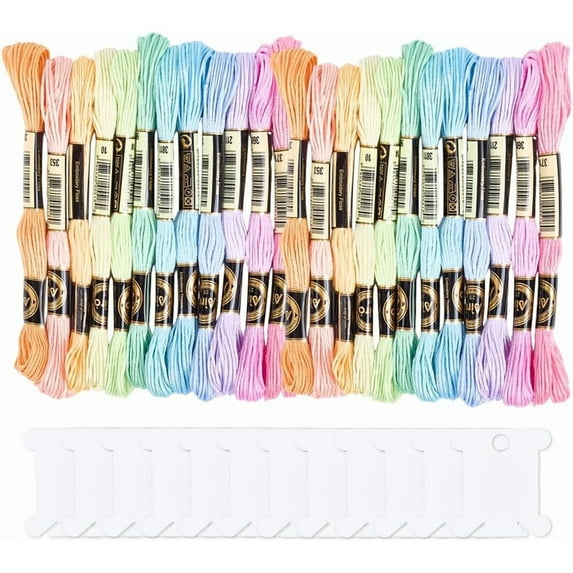 210 Yards 24 Skeins Colorful Stitch Threads Polyester Embroidery Floss ...