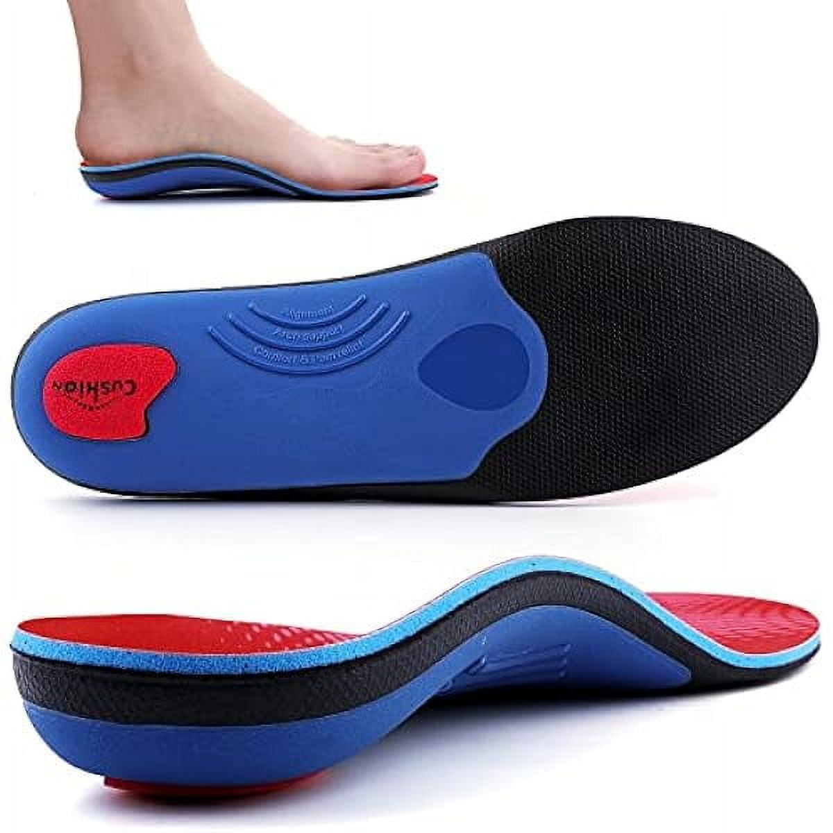 210+ lbs Plantar Fasciitis High Arch Support Insoles for Men Women, Flat Feet Orthotic Insert ...