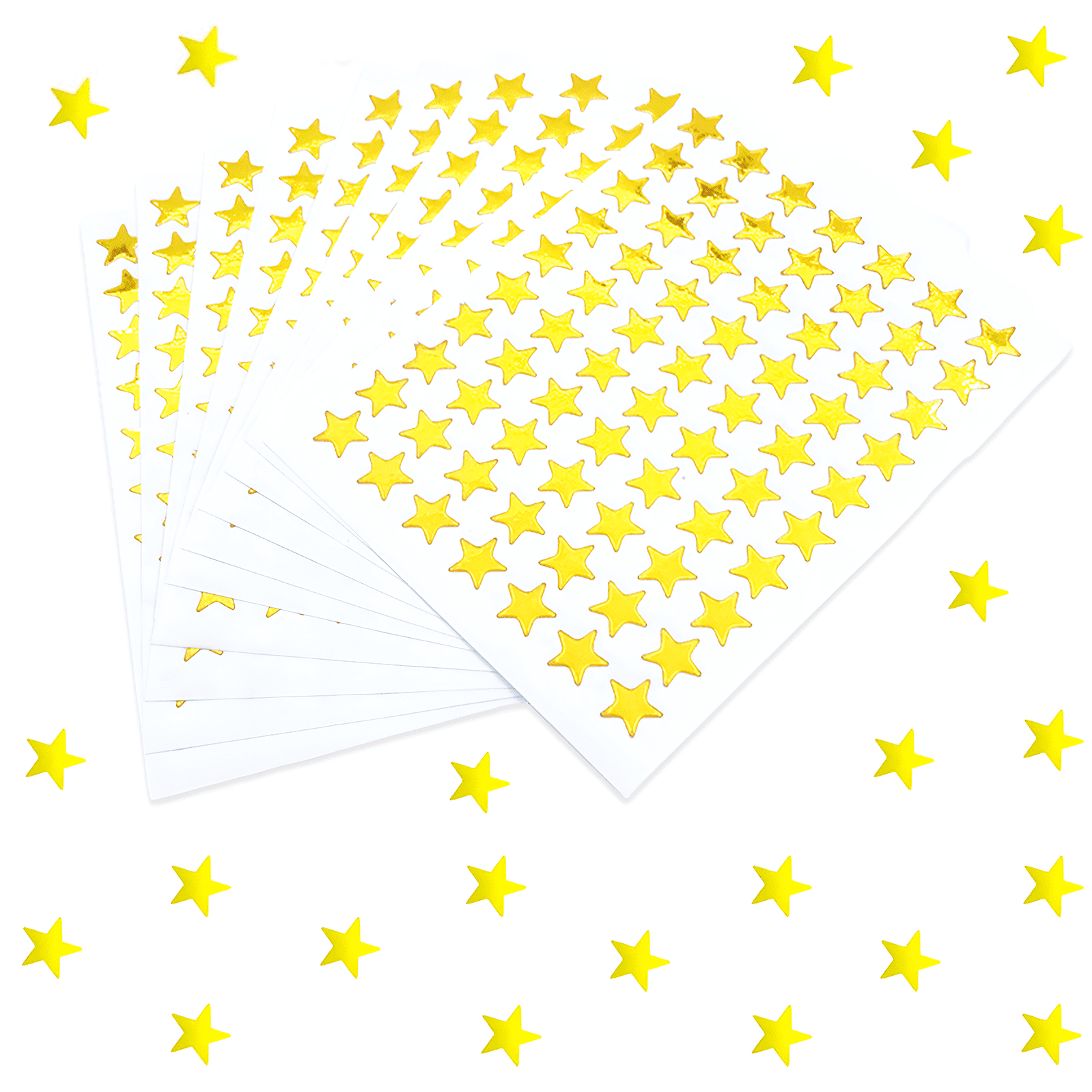 2100 Pcs 20 Sheets Gold Star Stickers, 1cm Self-adhesive Gold Stars ...