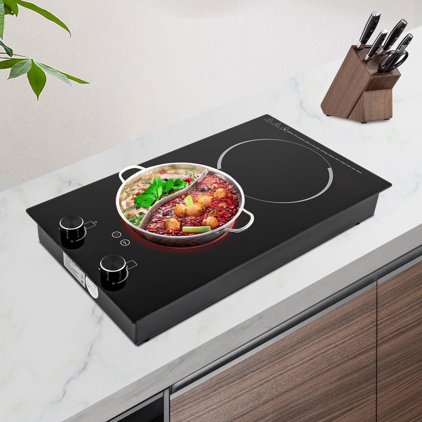 2100W Electric Induction Cooktop Stove Top 2-Burner Touch Control ...