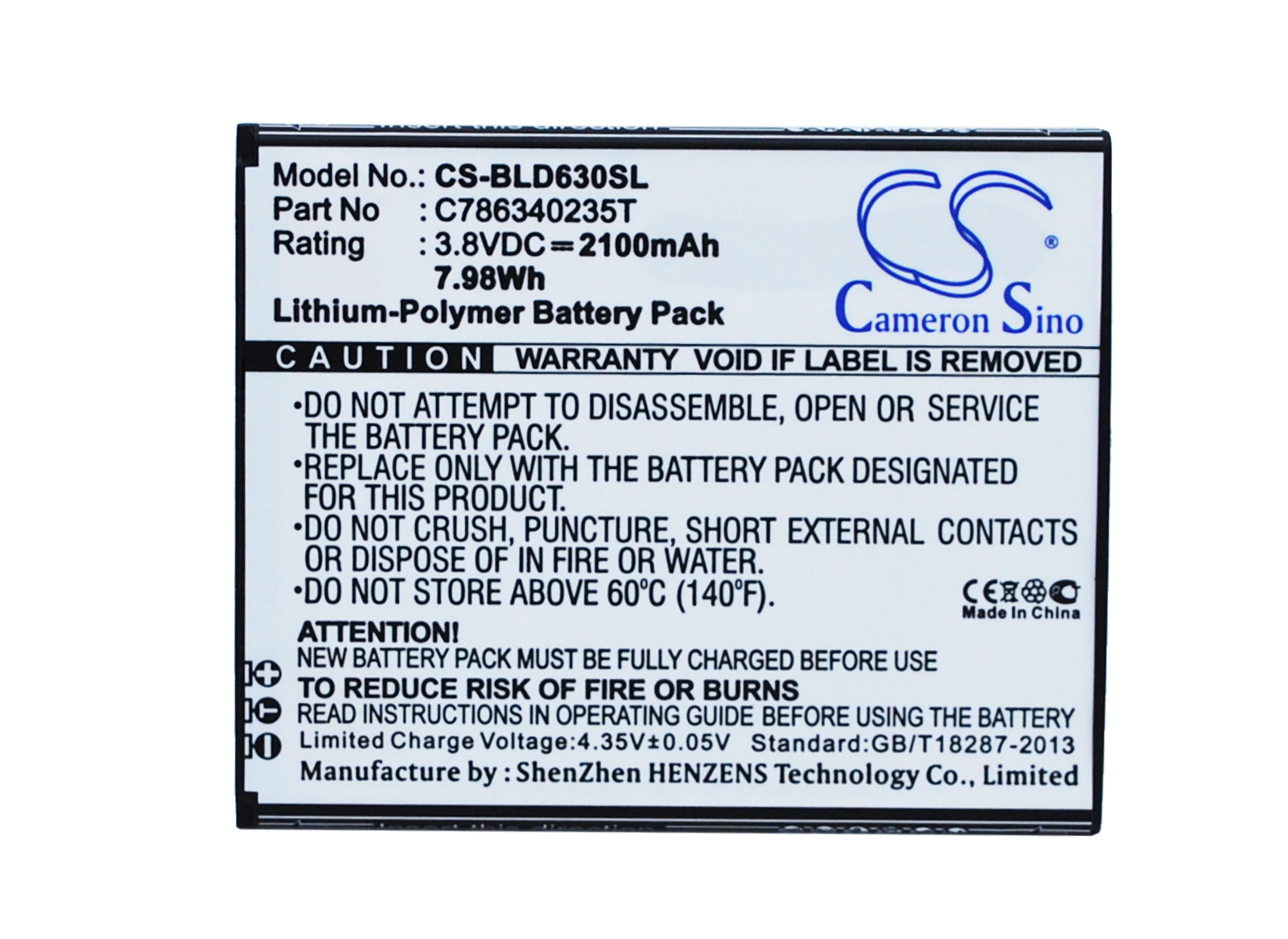 2100mAh C786340235T Battery for BLU D630L Studio 5.5S D630U - Walmart.com