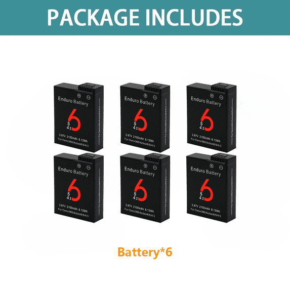 2100mAh Replacement Battery and 3-Slot LED Charger for DJI Osmo Action ...