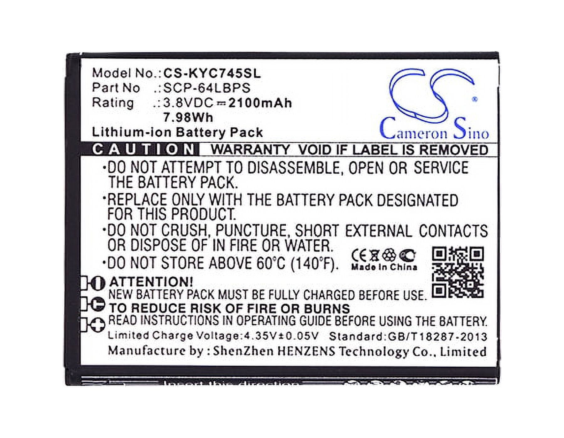 2100mAh SCP-64LBPS 5AAXBT088JAA Battery for Kyocera Hydro Wave C6740 ...