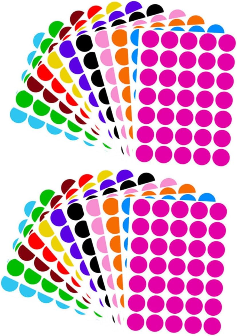 2100pcs Point Stickers Circle Stickers Label Sticker Circle Label ...