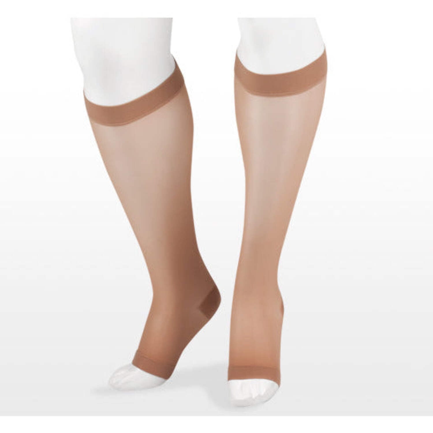 2101 Naturally Sheer Open Toe Knee Highs - 20-30 mmHg Short 2101AD-P ...