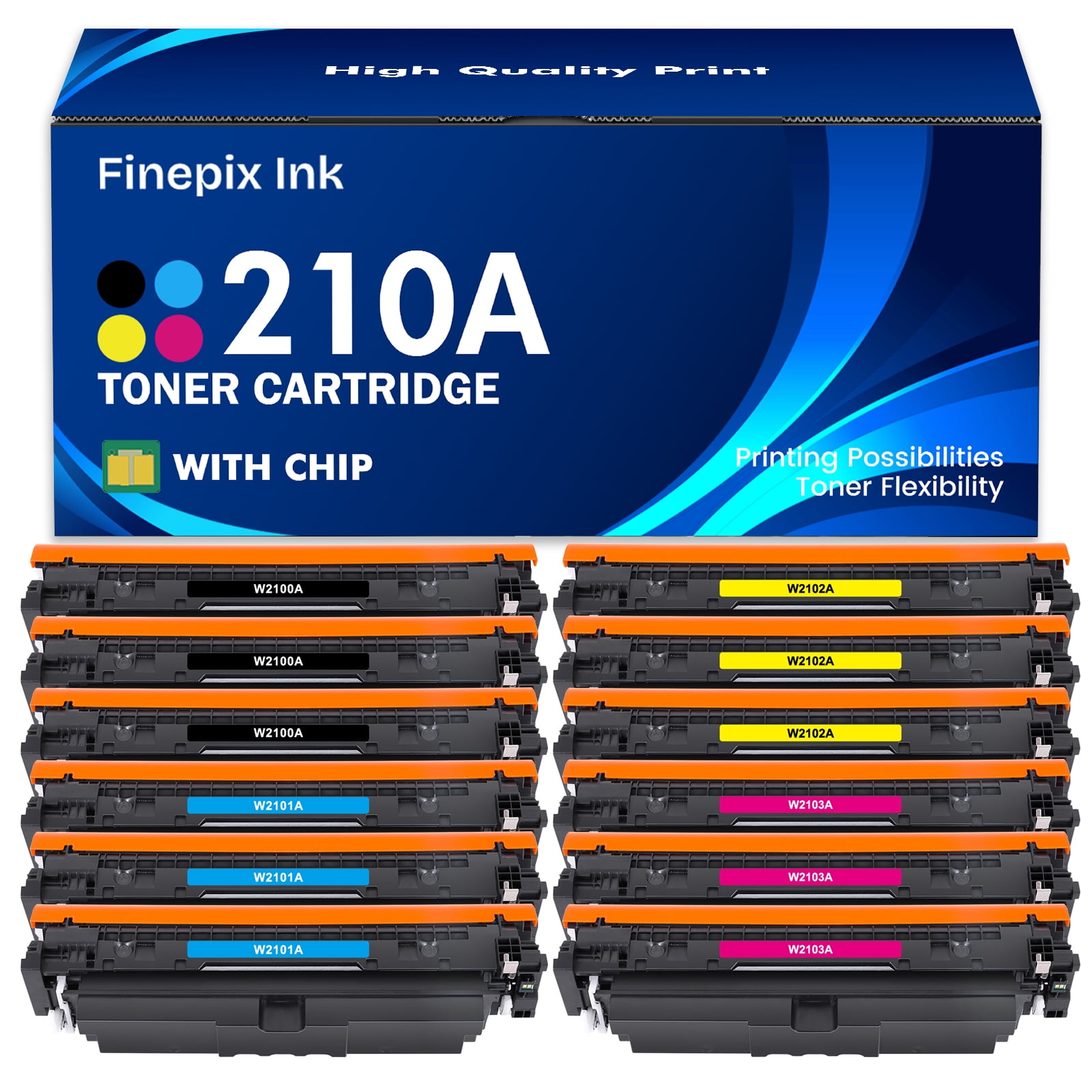 210A Toner Cartridge (With Chip) Compatible for HP 210A 210X W2100A ...