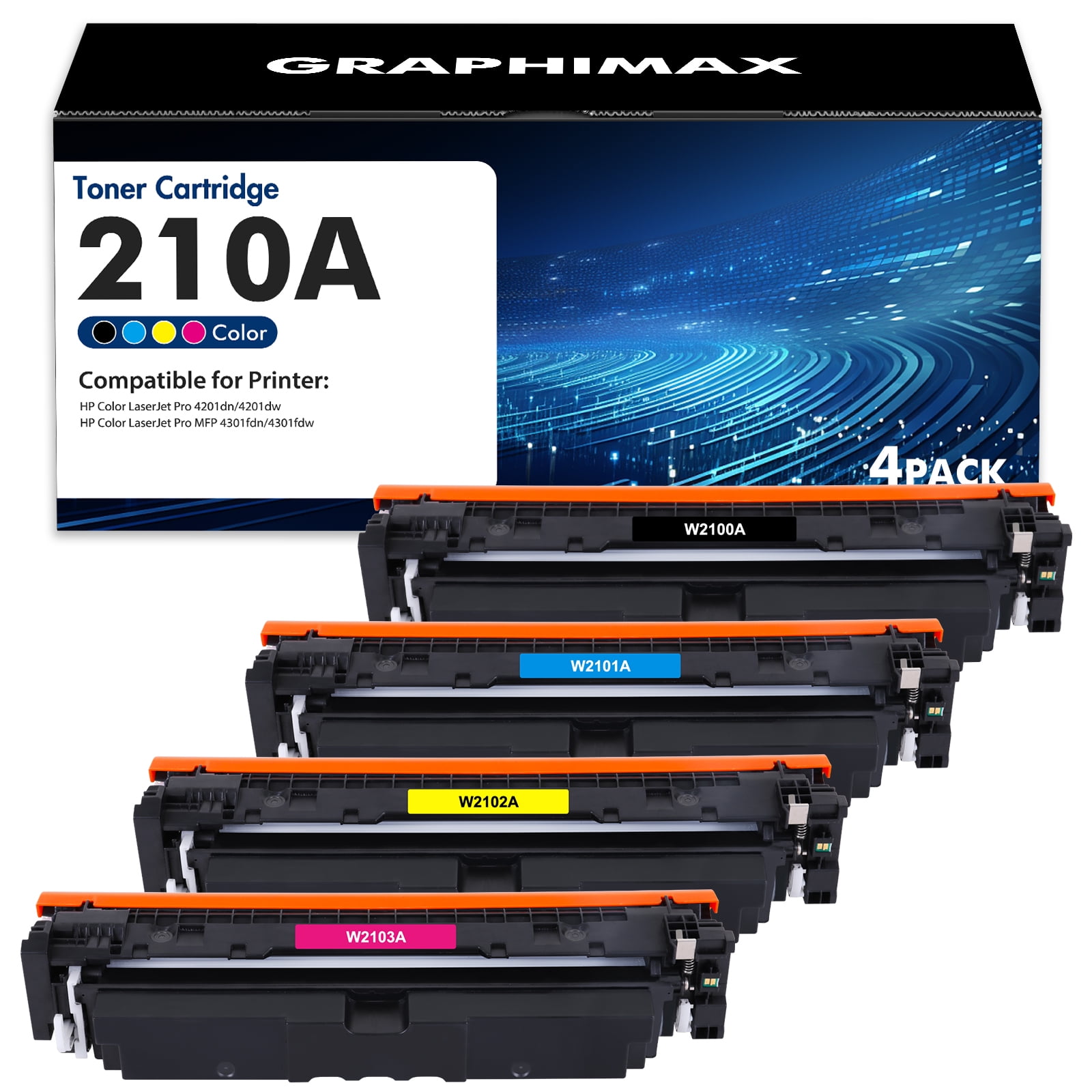 210A Toner Cartridges 4 Pack 210A Laserjet Toner Cartridges 210X Work ...