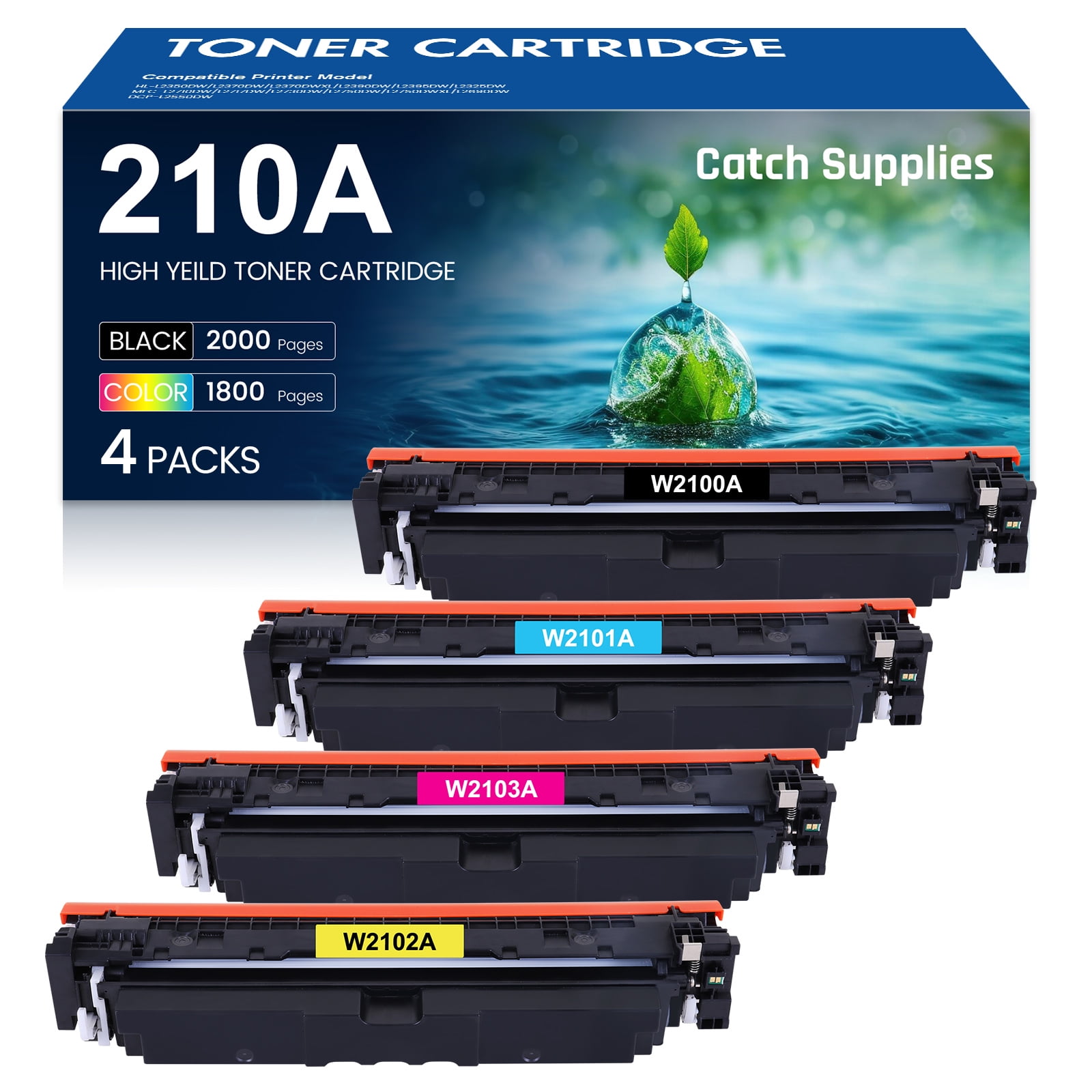 210A Toner Cartridges 4 Pack with Chip Compatible for HP 210A 210X ...