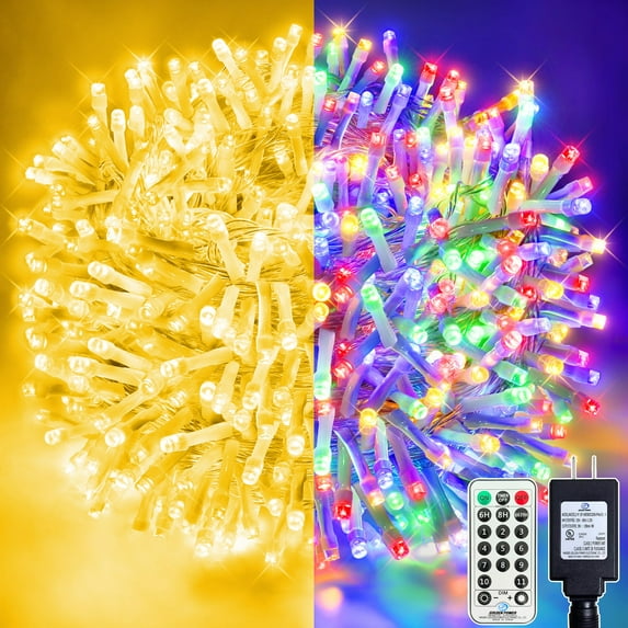 210FT 640 LED Christmas Tree Lights, Bright Warm White to Multicolor ...