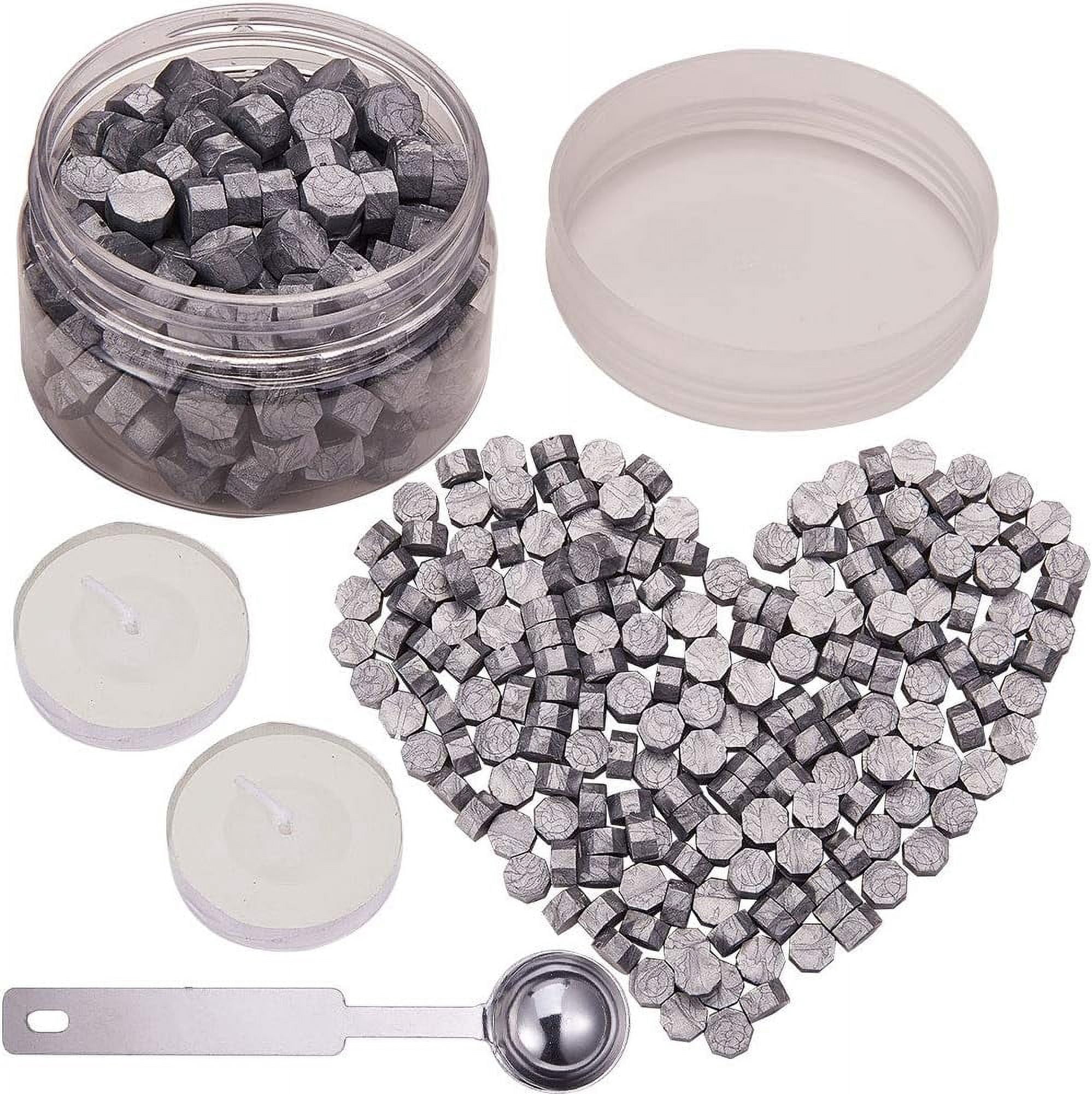 210PCS Wax Seal Beads Silver Octagon Sealing Wax Beads Kit Packed in ...