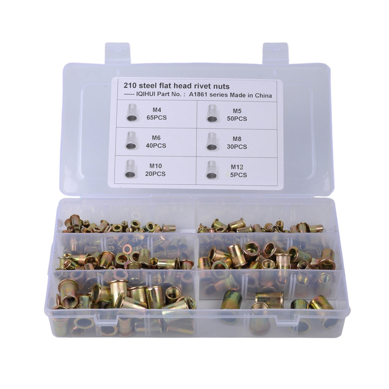 210pcs flat head vertical aluminum rivet nut Cylinder hollow aluminum ...