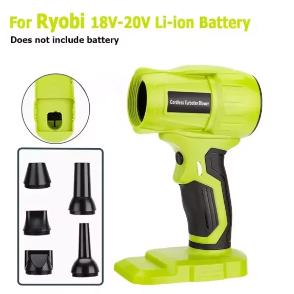 210W Cordless Handheld Jet Blower Portable Violent Turbo Fan for Ryobi ...