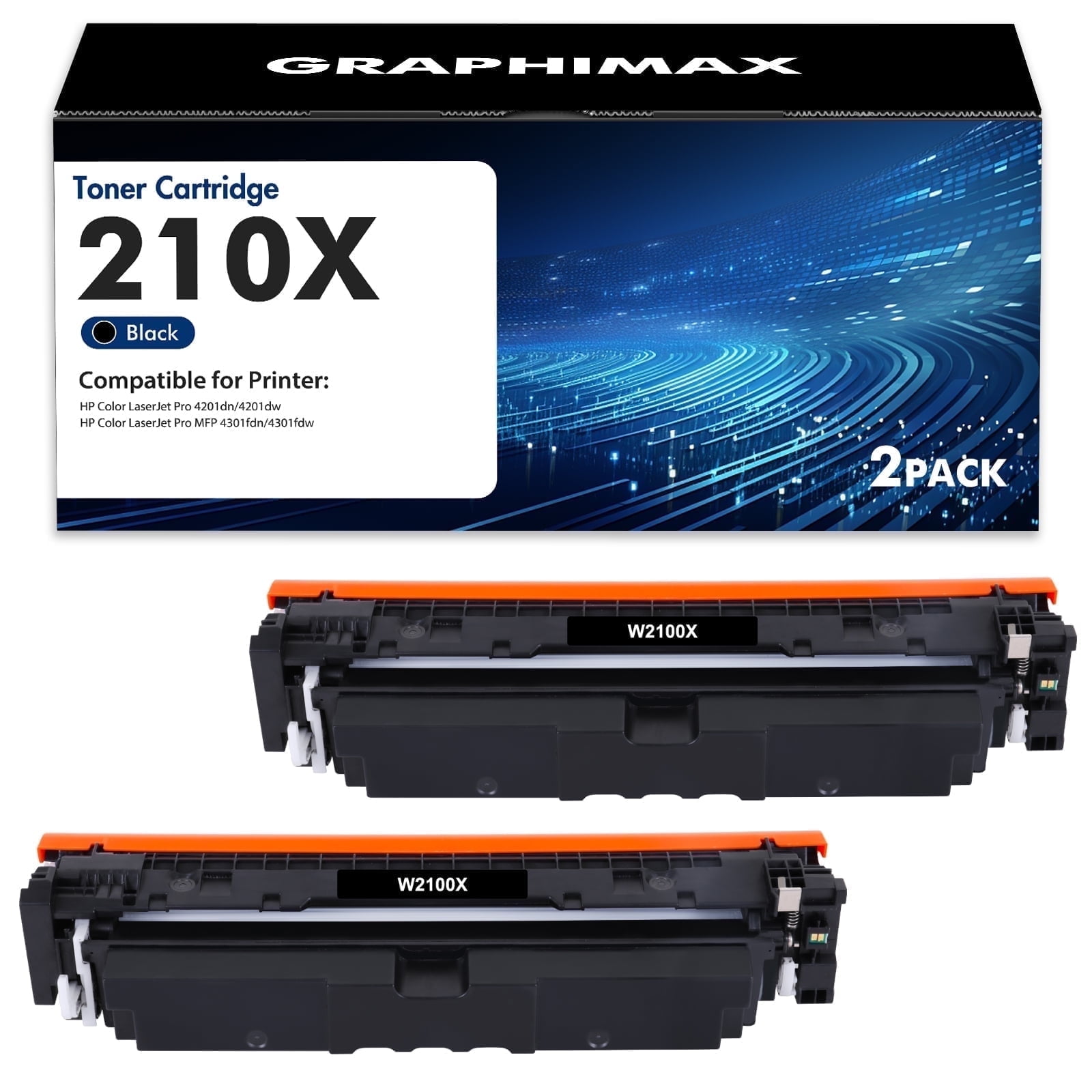 210X Black Toner Cartridge 210X W2100X High Yield for Color MFP 4301fdw ...