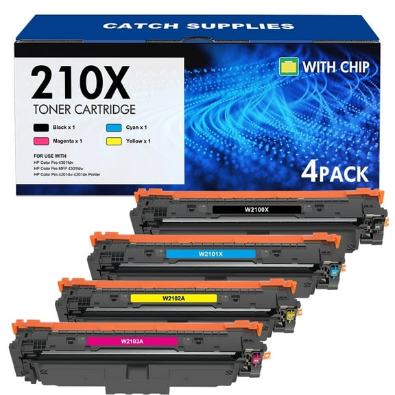 HP 210A Toner Cartridge Set, Black Cyan Yellow Magenta, Standard Yield ...