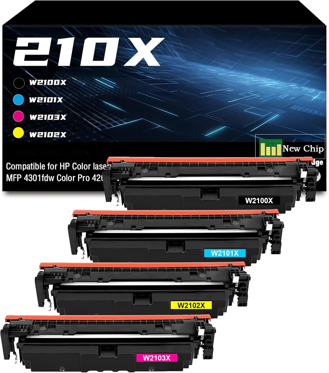 210X Toner Cartridges High Cartridges Compatible with Color Pro MFP ...