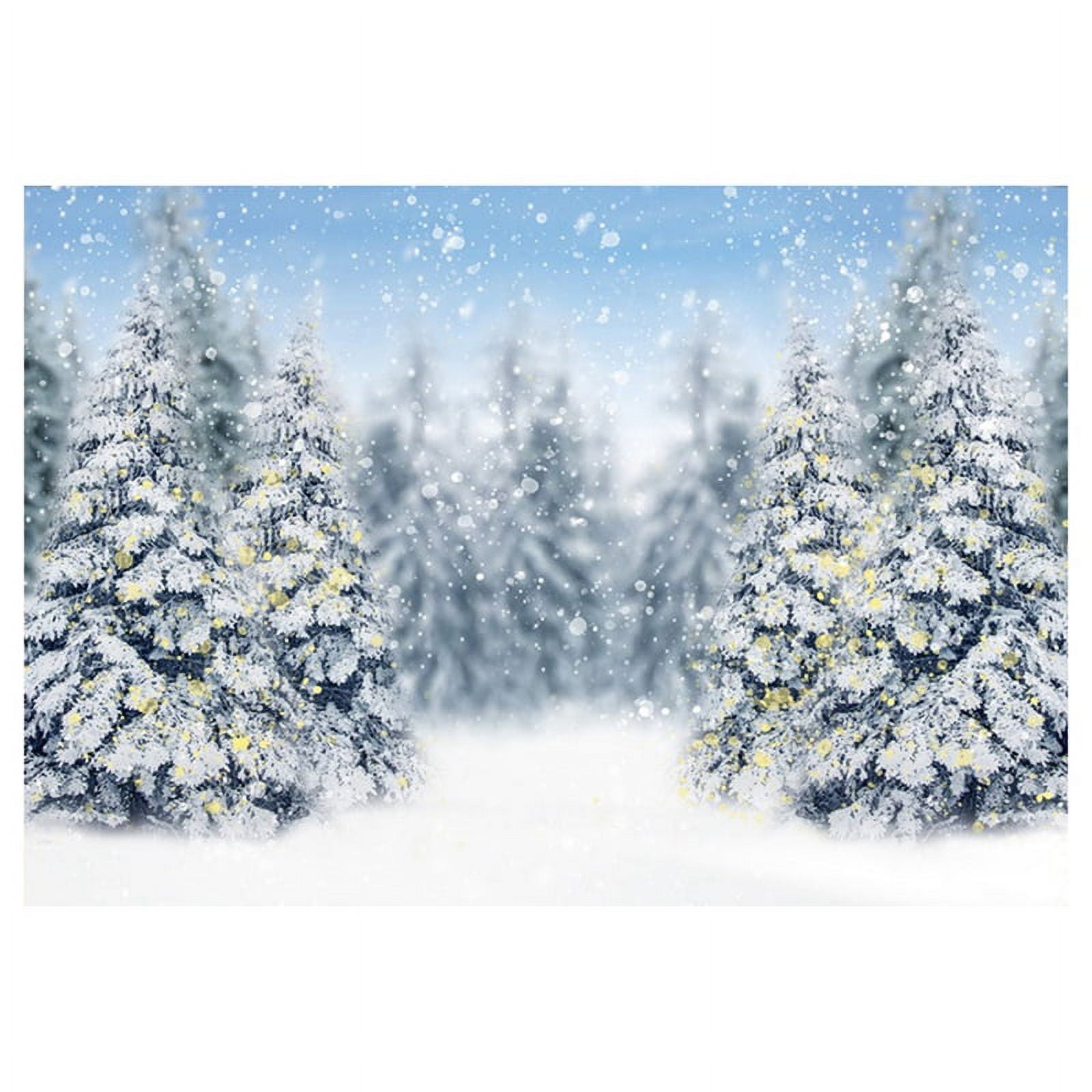 210X150Cm Winter Snow Background Cloth Snowflake Christmas Tree Glitter ...