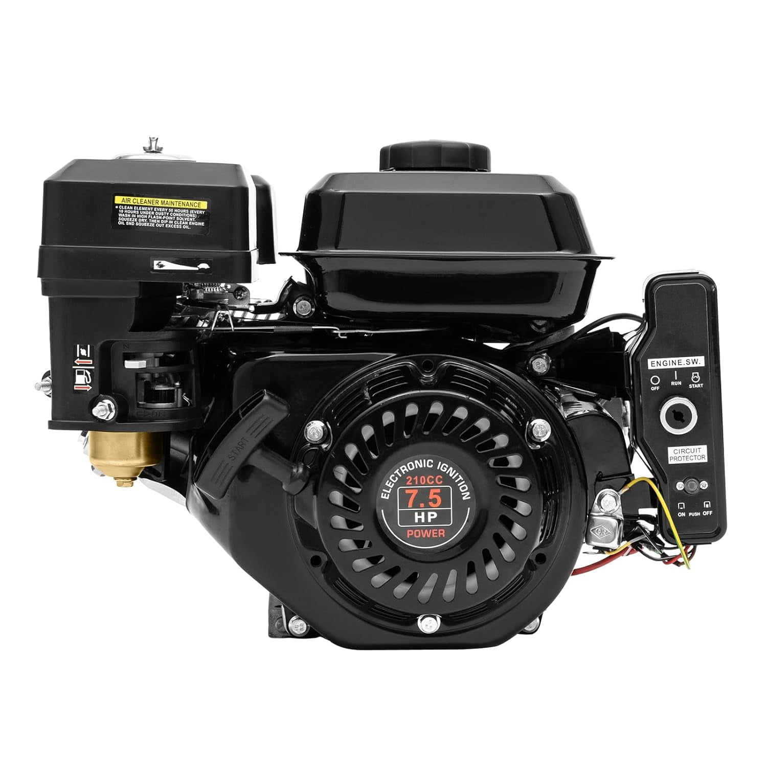 210cc 7.5HP Gas Powered Engine, 3kw 4-Stroke 3600RPM Gas Engine Motor ...