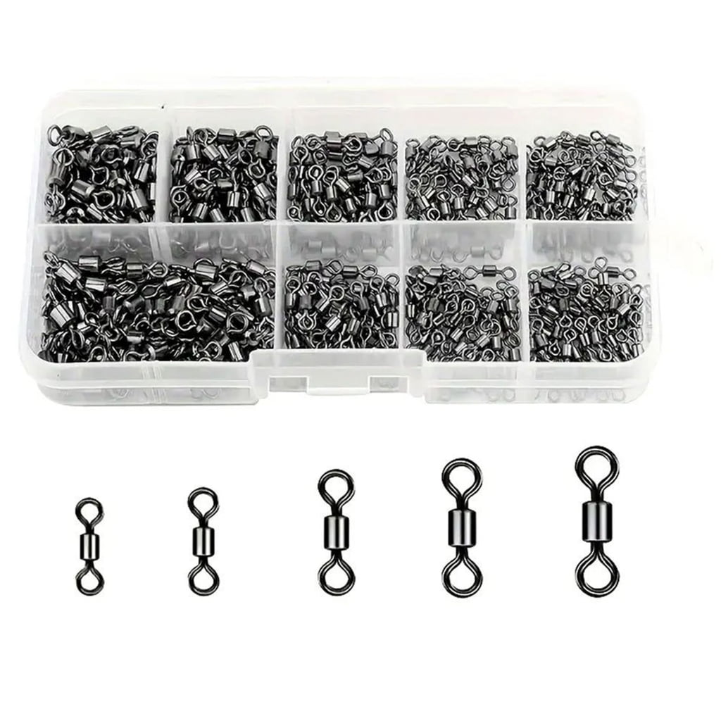 210lots 5 Size Variety Stainless Fishing Swivels For Line Rotate ...