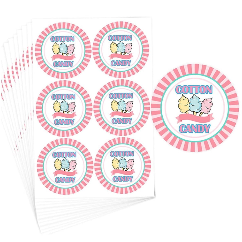 210pcs Cotton Candy Restaurant Food Stickers,1.5inch Package Labels for ...