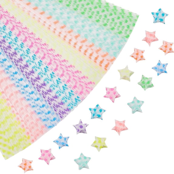 210pcs Heart Origami Stars Paper 10 Colors Double Sided Star Paper ...