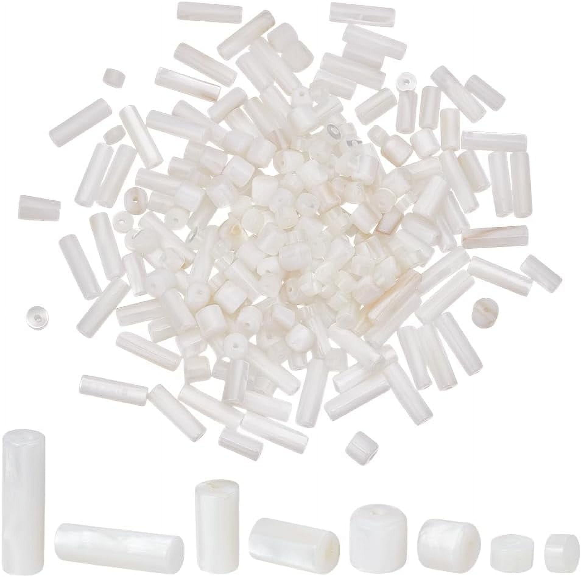 210pcs Natural Shell Beads 4 Styles Tube Seashell Beads Column Beads ...
